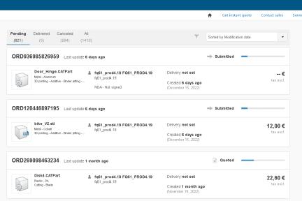 Manage an order | Dassault Systèmes