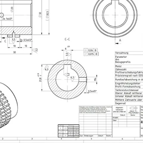 Mechanical Drawing With Dimension